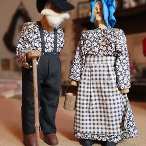 Vintage Folk Art Granny and Pappy Dolls - Etsy