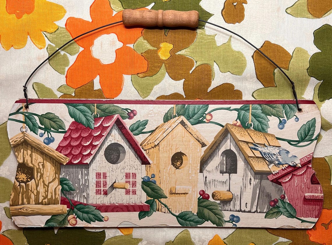 Vintage Bird House Wall Decor Plaque Blue Bird Eighties Birdies - Etsy