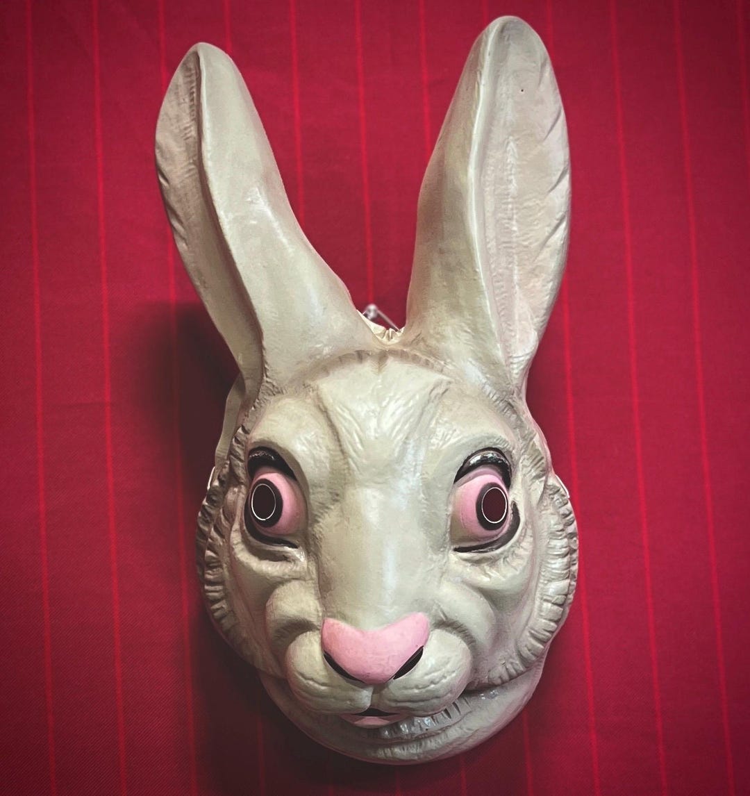 Vintage Plastic Alice in Wonderland White RABBIT Costume Cosplay ...