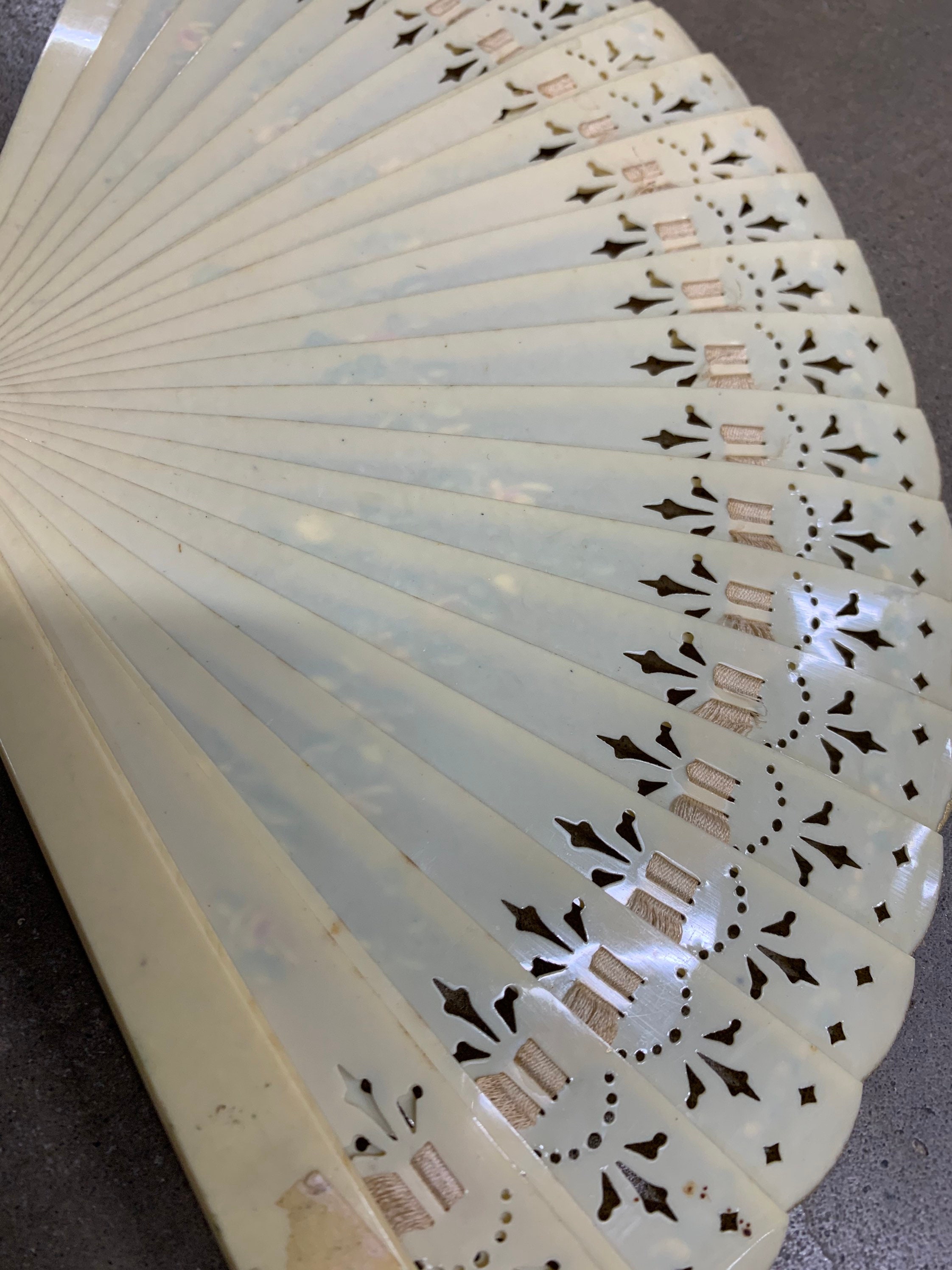 Two Vintage Celluloid Fancy Pants Fans - Etsy
