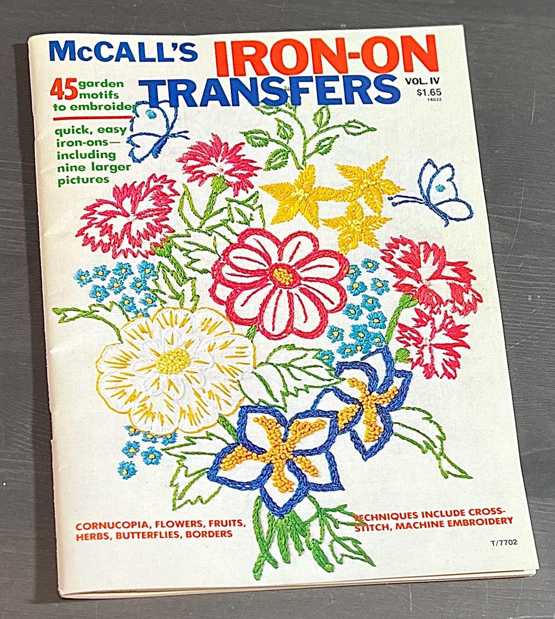 Vintage Mccall’s Iron on Transfer Book - 45 Garden Motifs - 1977 ...
