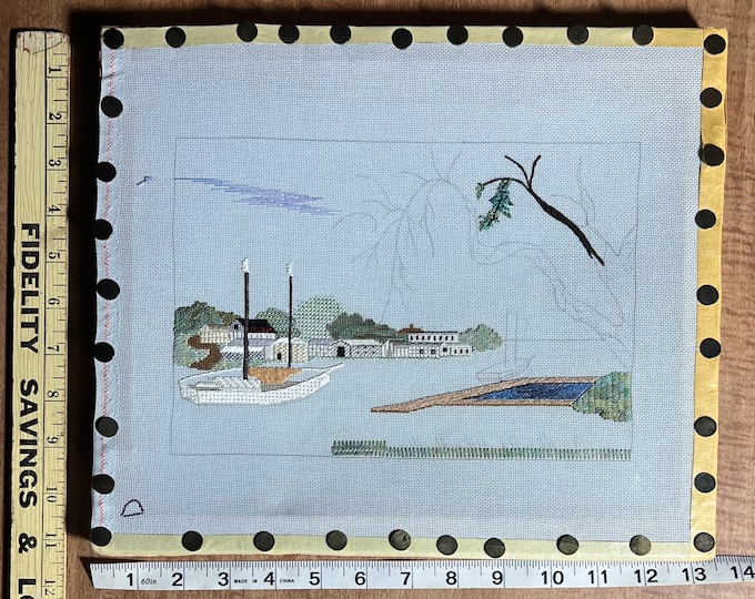 Anthony Minieri Needlepoint Cottage Village Scene - Etsy
