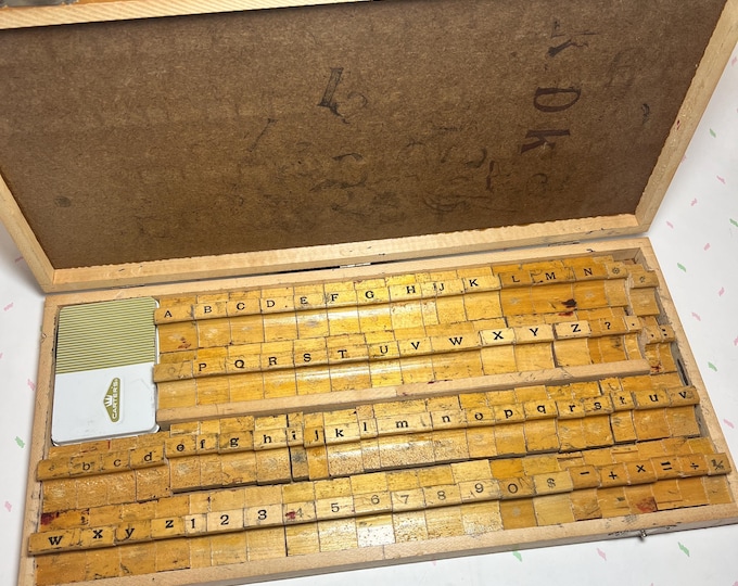 Vintage Rubber Stamps Alphabet - Upper and Lower Case Letters and ...