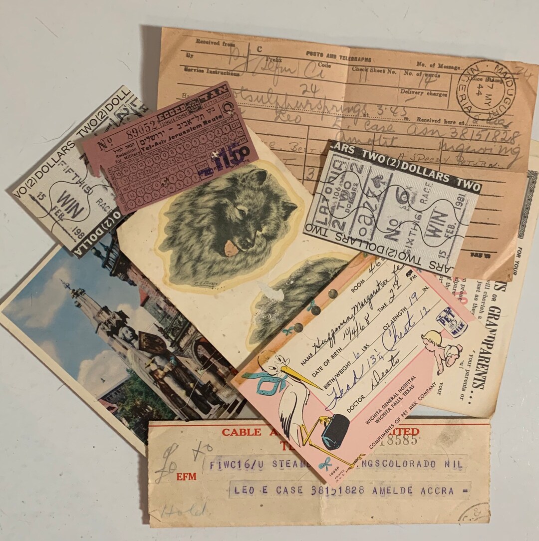 Awesome Junk Journal Ephemera Lot Decals Telegram Baby Postcard - Etsy