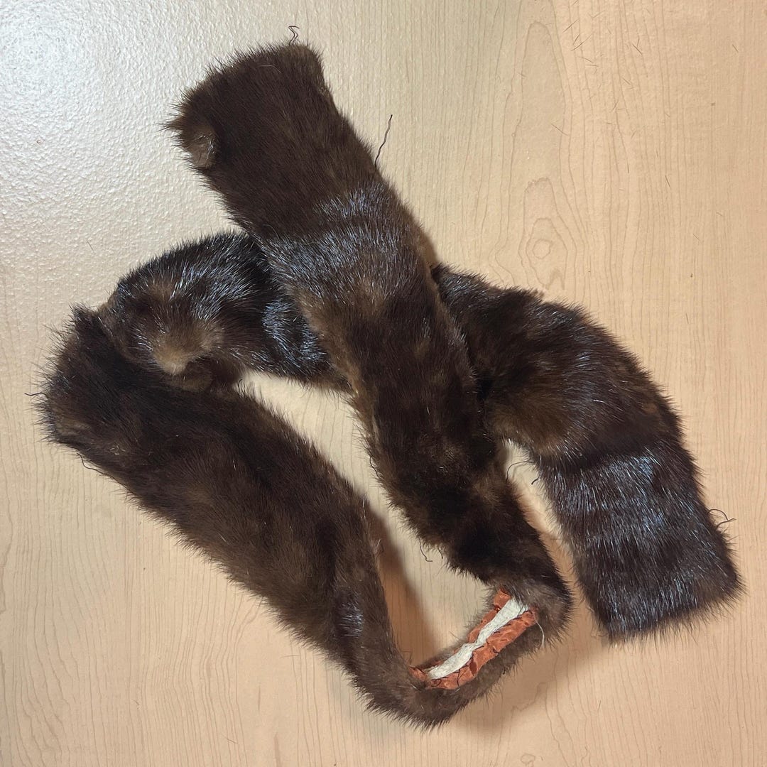 Vintage Mink Fur Trim, 1960s Fur Trim for a Coat or Sweater, Costumer ...