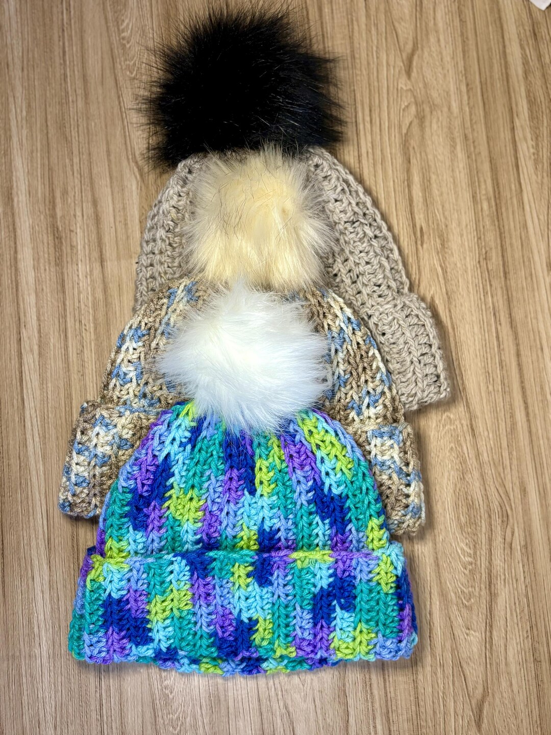Custom Crochet Beanie | Choose Color & Size | Handmade Winter Hat ...