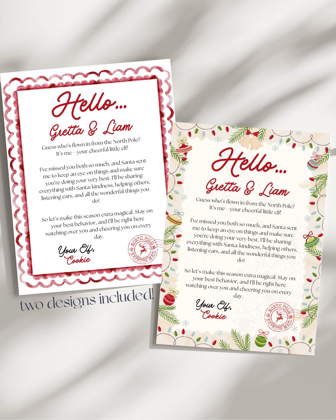 Elf Letter Bundle Printable | Editable Elf Notes Set | Hello Goodbye ...