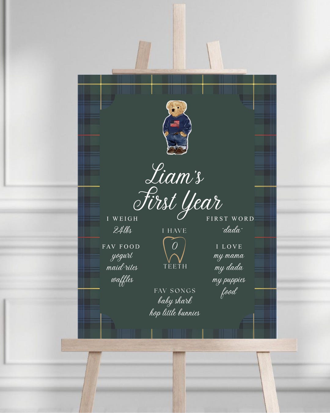 Polo Ralph Lauren Inspired First Year Milestone Board | Baby Poster ...