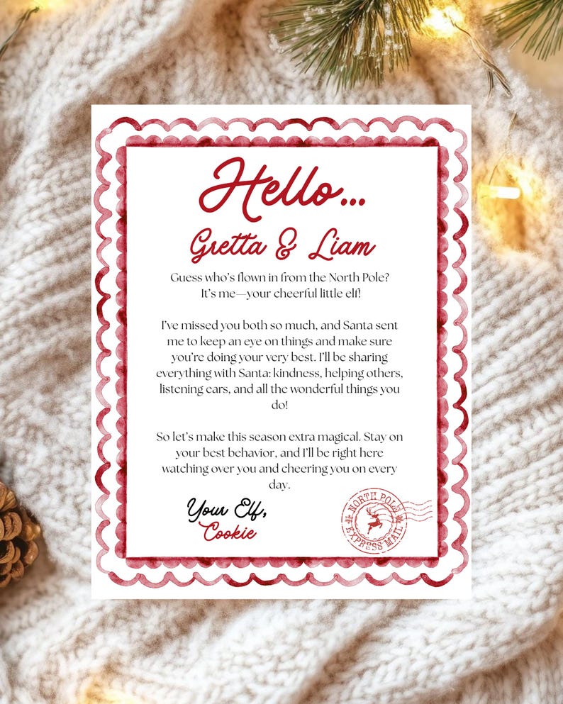 Elf Letter Bundle Printable | Editable Elf Notes Set | Hello Goodbye ...