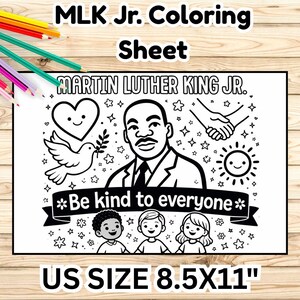 MLK Jr. Coloring Page • Black History Month Kids Activity (PDF ...