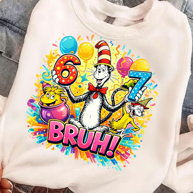 Dr Seuss 6 7 PNG | Cat in the Hat Retro Design | Read Across America ...