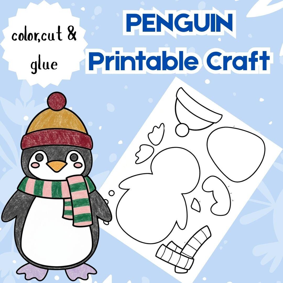Penguin Craft Printable | Cut & Glue Winter Activity for Kids ...