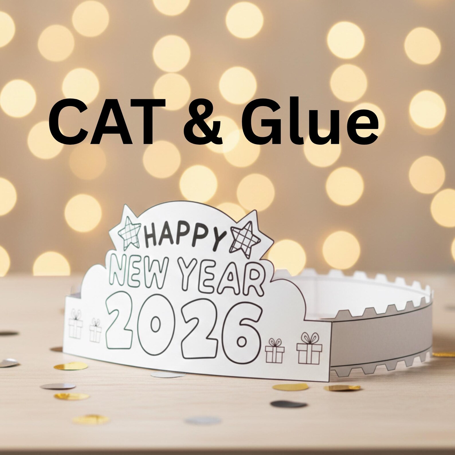 2026 New Year Paper Hat Printable | Kids Coloring Activity PDF | NYE ...