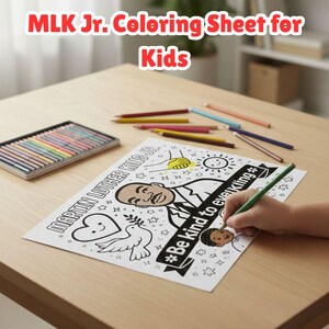 MLK Jr. Coloring Page • Black History Month Kids Activity (PDF ...