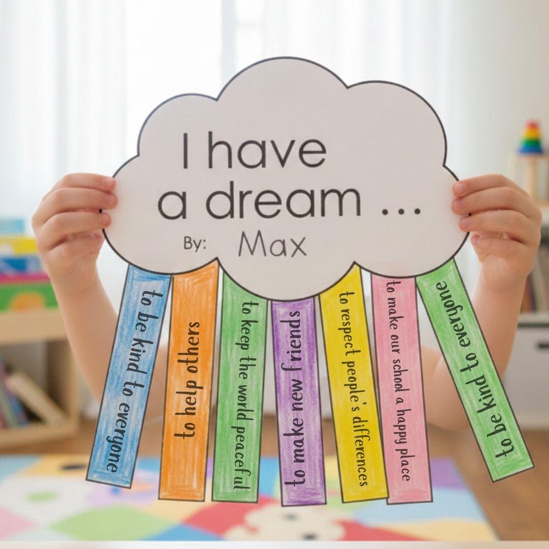 MLK Martin Luther King Jr. Day Craft | Printable Bulletin Board | I ...