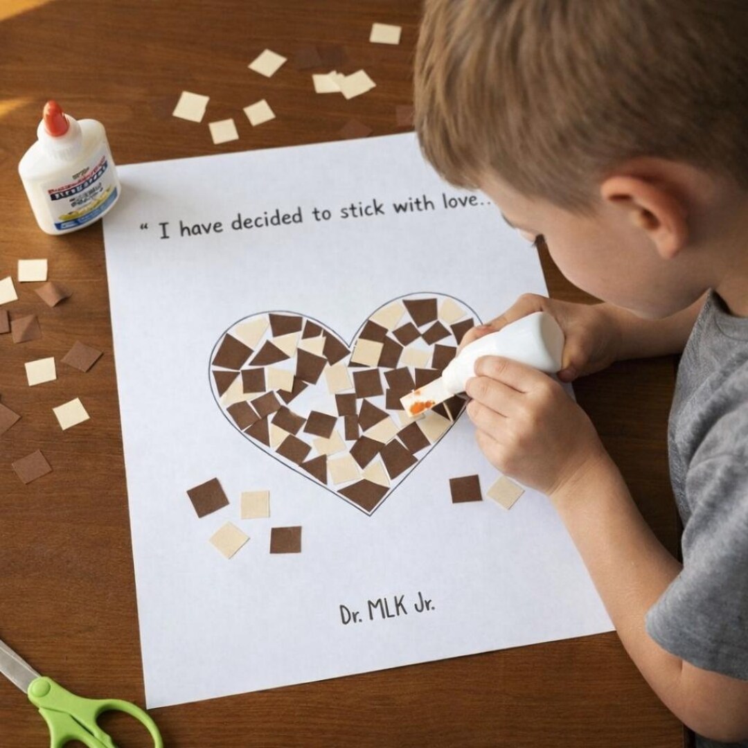 MLK Love Mosaic Craft | Martin Luther King Jr Day Activity for Kids ...