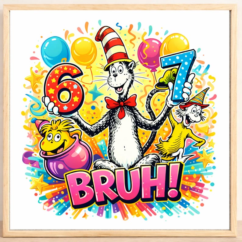 Dr Seuss 6 7 PNG | Cat in the Hat Retro Design | Read Across America ...