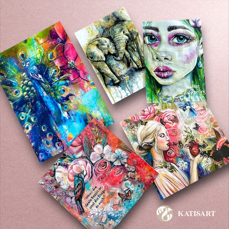 Postcards as Art Prints in the Set "feel" With 5 Motifs - Image Based ...