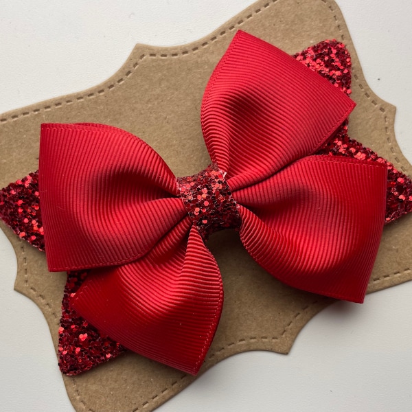 Red Hair Bow - Etsy