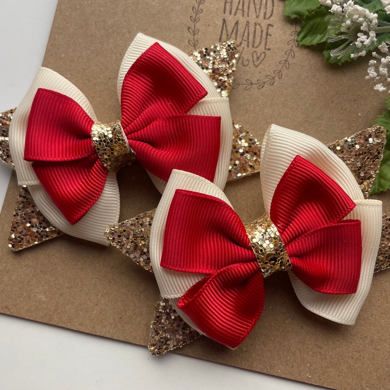 Christmas Hair Bow - Etsy