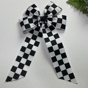 Racing Tails Down Hair Bow, Checker Flag Hair Bow , Race Day Hair Bows ...