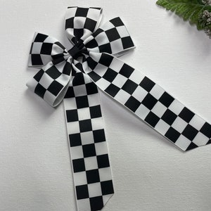 Racing Tails Down Hair Bow, Checker Flag Hair Bow , Race Day Hair Bows ...