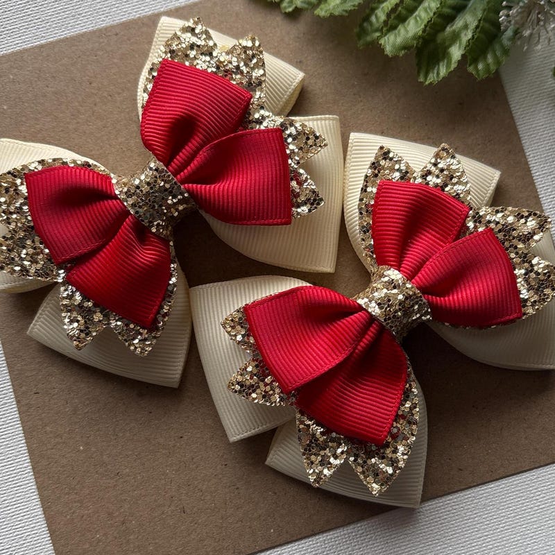 Holiday Hair Bows - Etsy