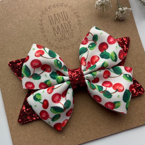 Cherry Hair Bow - Etsy