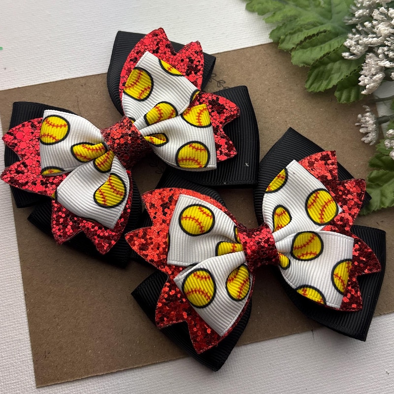 Softball Bows - Etsy