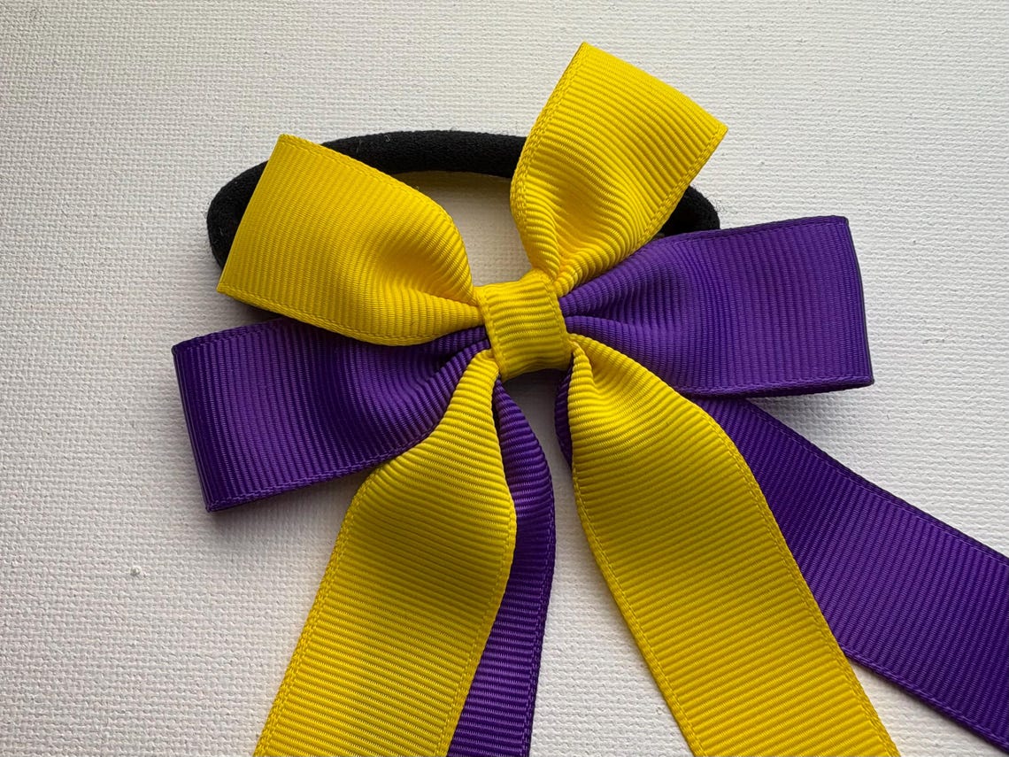 Sports Streamer Hair Bows Personalized Tails Down Sports Team and ...