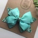 Aqua Hair Bow Aqua Hair Clip Aqua Glitter Hair Bow - Etsy