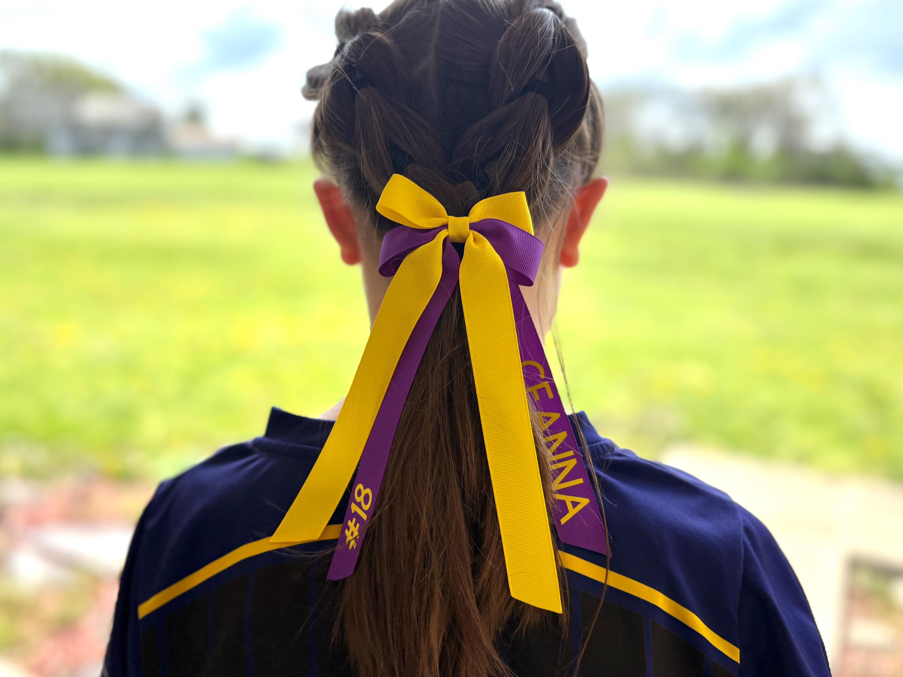 Sports Streamer Hair Bows Personalized Tails Down Sports Team and ...