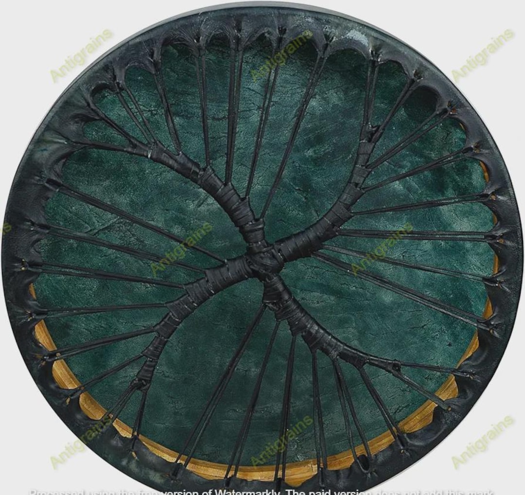 Handmade Shaman Drum | Natural Skin Frame Drum | Sky Green Color | 14 ...