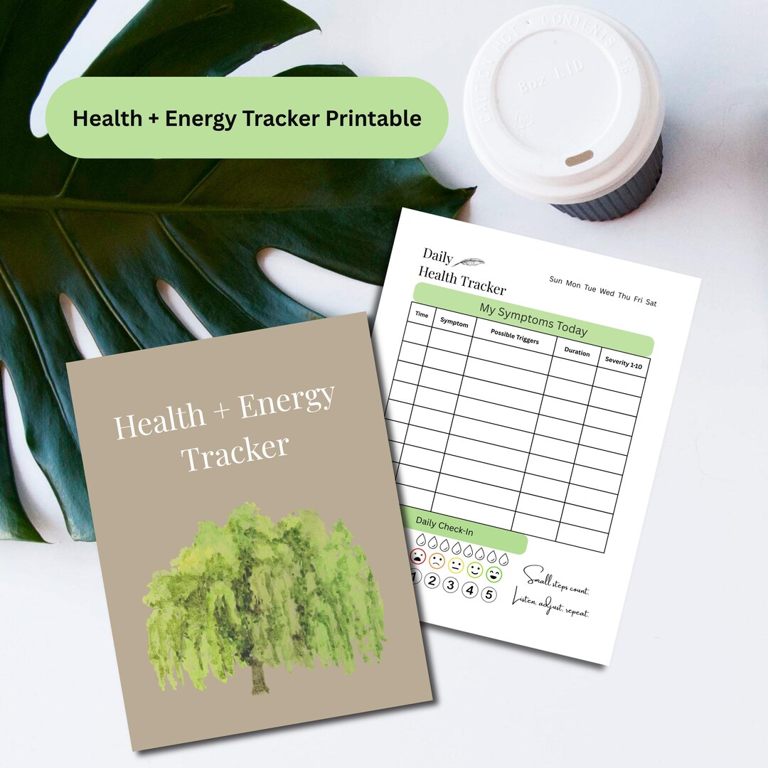 Health & Energy Tracker Printable: Wellness Planner, Symptom Journal ...