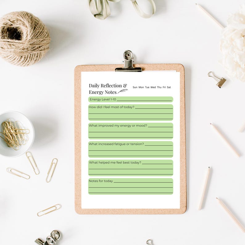 Health & Energy Tracker Printable: Wellness Planner, Symptom Journal ...