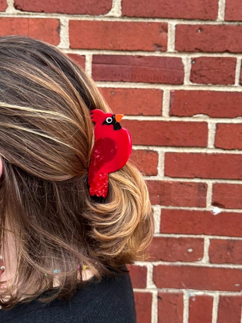 Cardinal Hair Claw Clip - Etsy