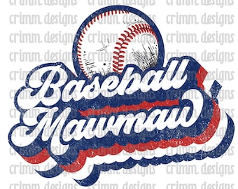 Retro Baseball Mama Red White Blue Sublimation Design Download | Etsy
