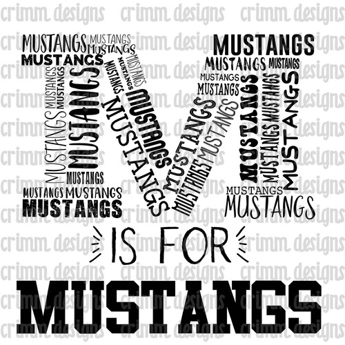 Mustangs Typography PNG Mustangs Football Sublimation | Etsy