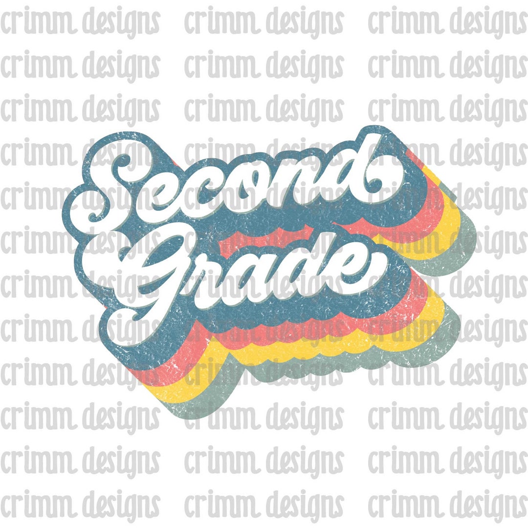 Retro Second Grade Back to School Sublimation Design Download - Etsy