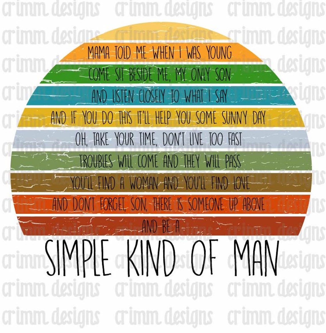Simple Kind of Man Sublimation Design Download - Etsy