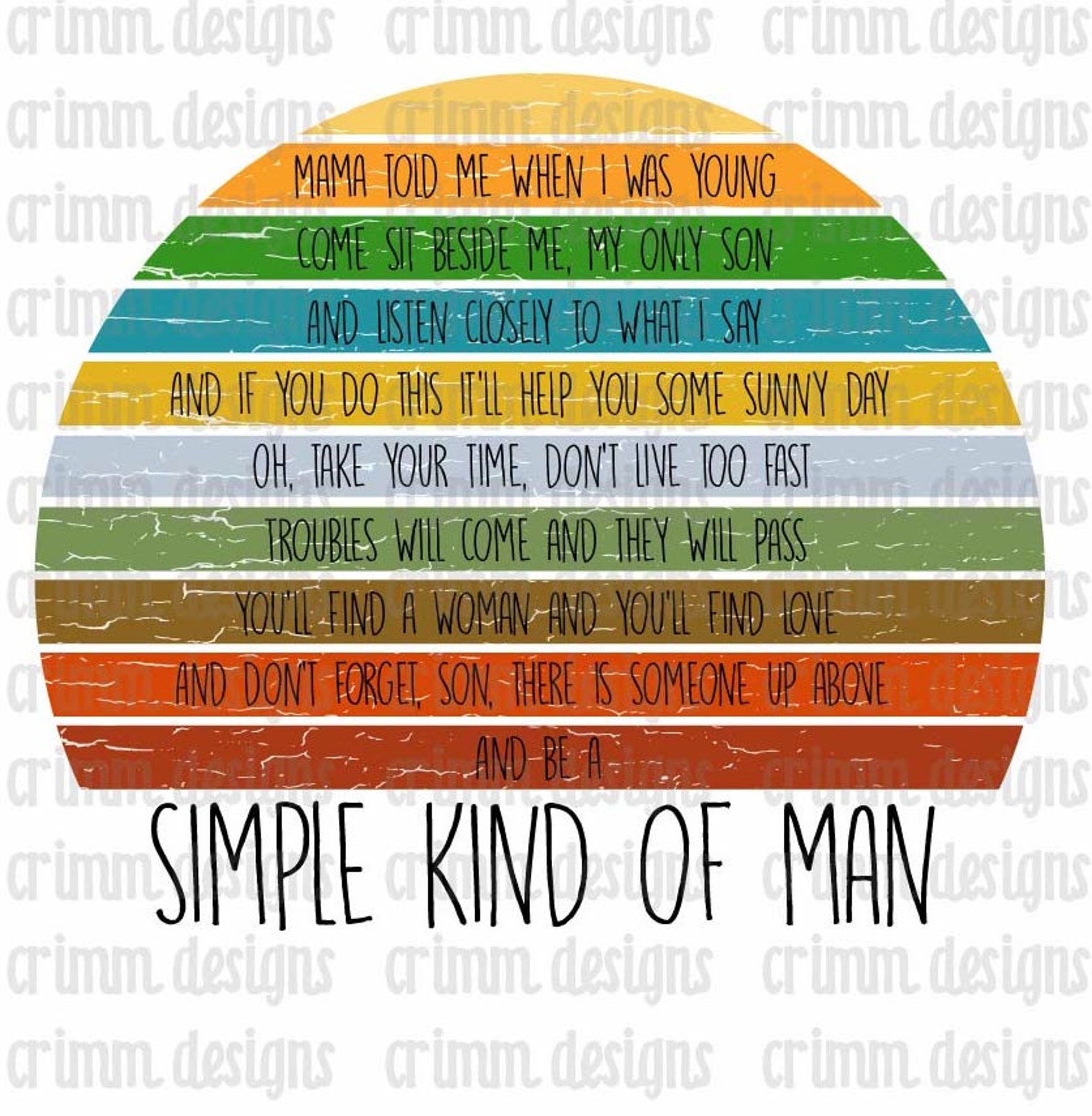 Simple Kind of Man Sublimation Design Download - Etsy