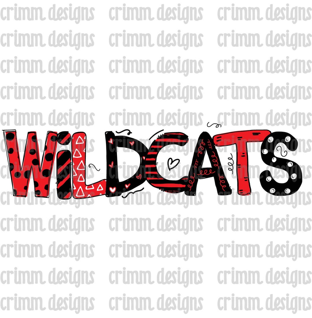 Wildcats Doodle Letters Sublimation Design Download - Etsy