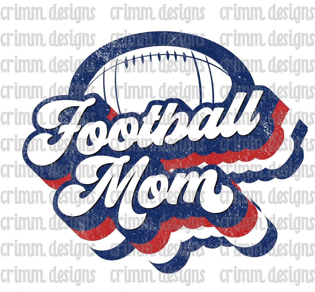 Retro Football Mom Red White Blue Sublimation Design Download - Etsy