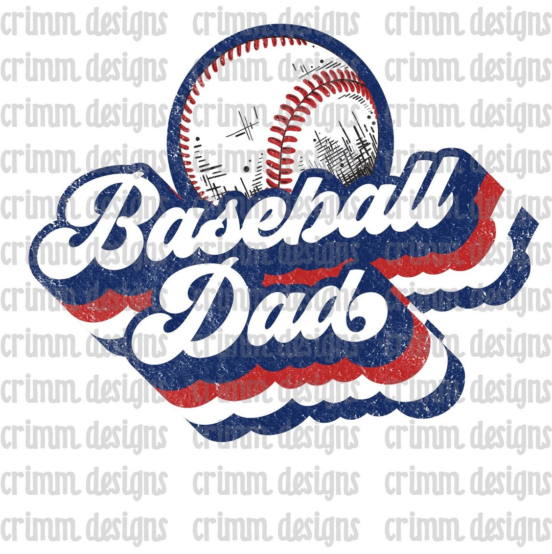 Retro Baseball Dad Red White Blue Sublimation Design Download - Etsy
