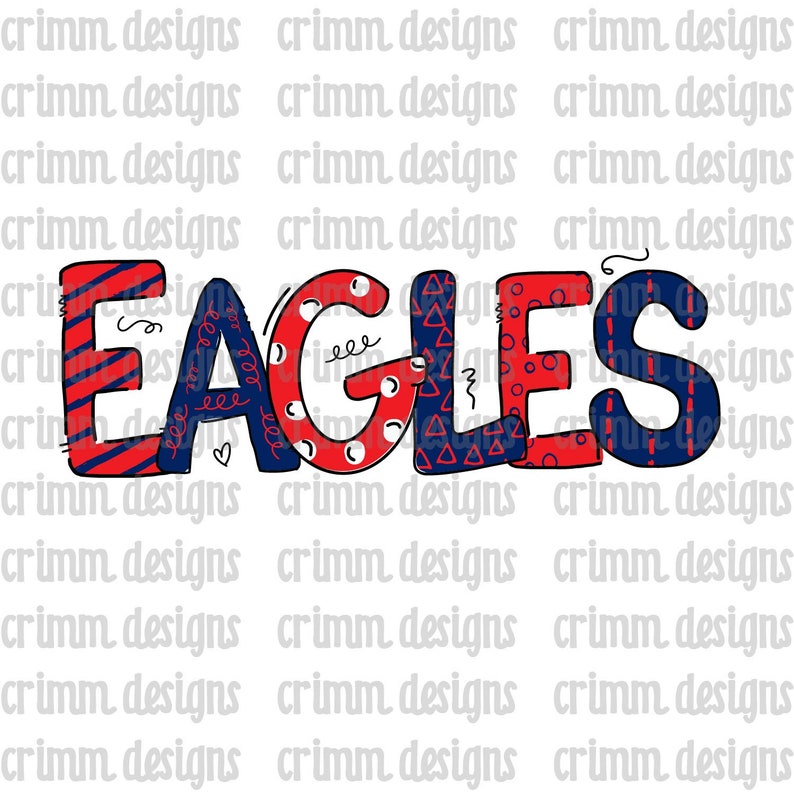Eagles Doodle Letters Sublimation Design Download - Etsy
