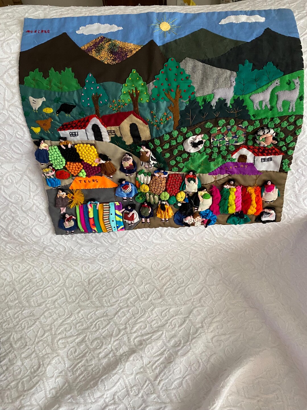 Vintage Peruvian Arpilla Folk Art Handmade 3-d Tapestry - Etsy