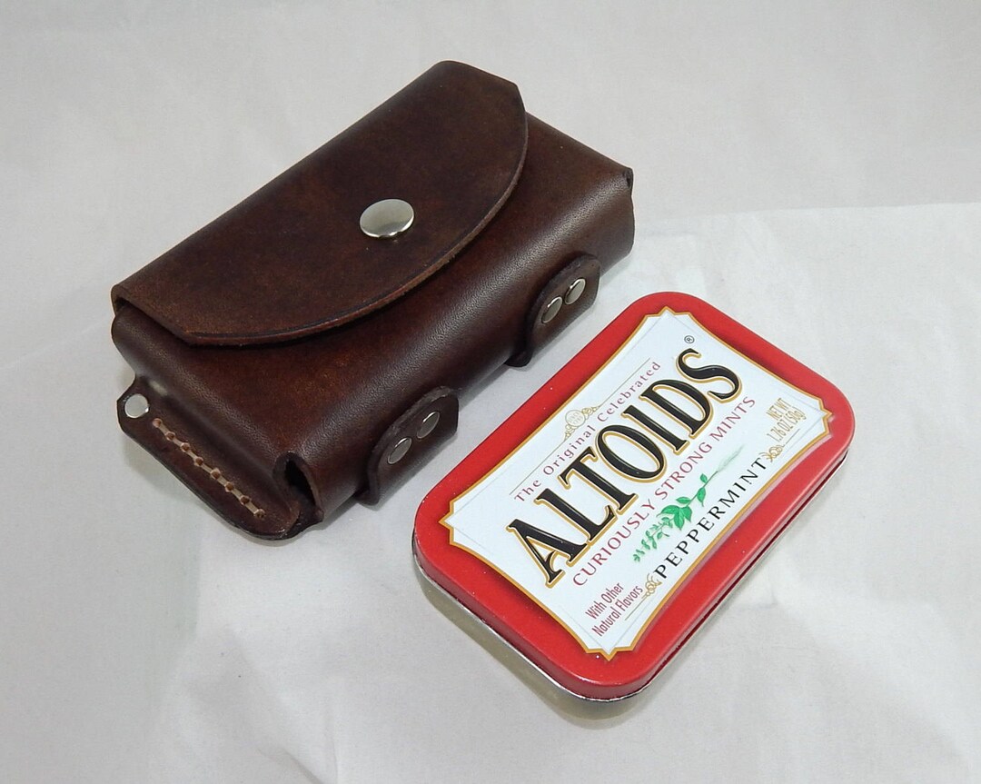 Leather Belt Pouch Bag for Altoids Tin, EDC, Hiking Camping Backpack ...
