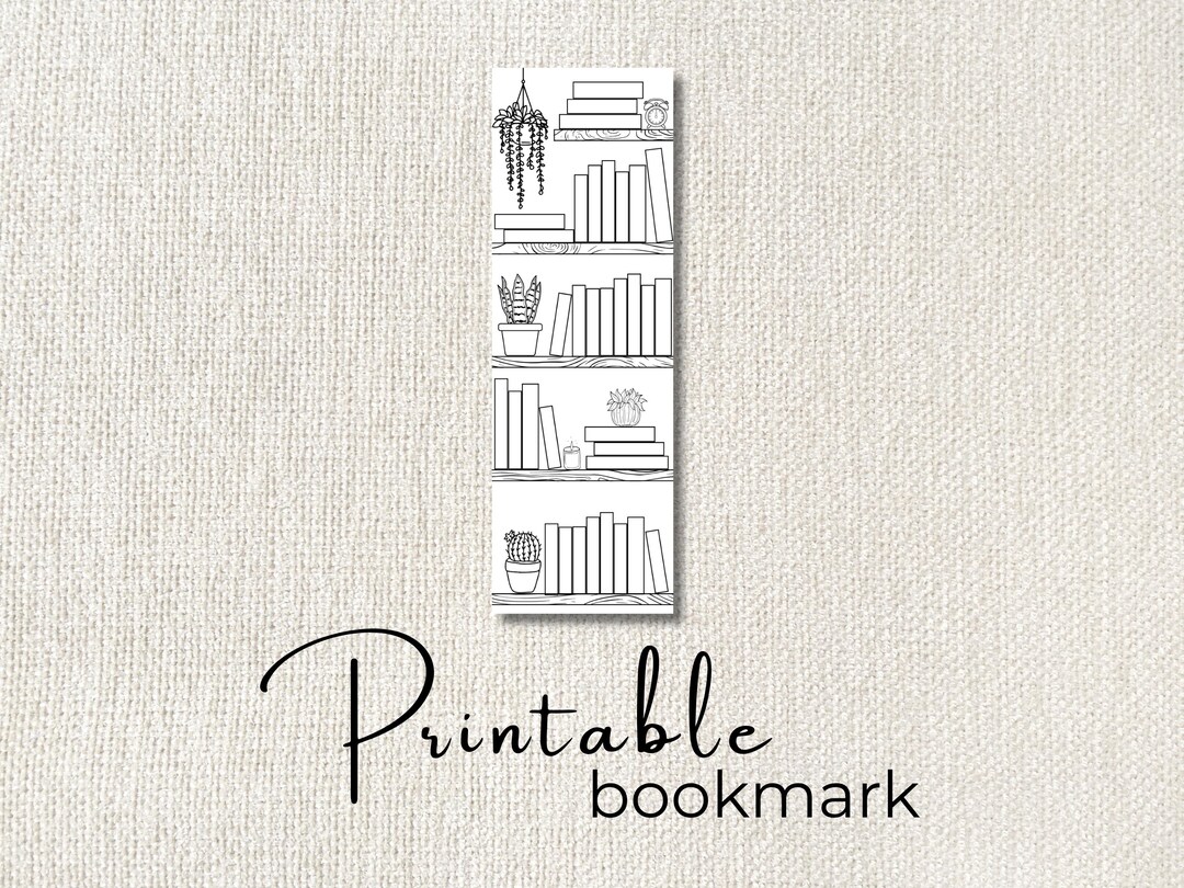 Minimalist Bookshelf Bookmark: Reading Tracker Printable (digital ...