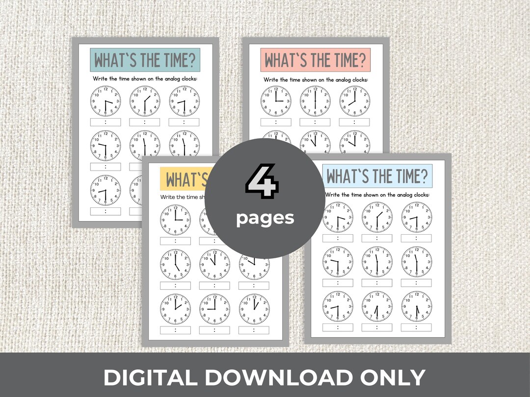 Whats the Time Clock Math Worksheet Teacher Resource Kids Math Page ...