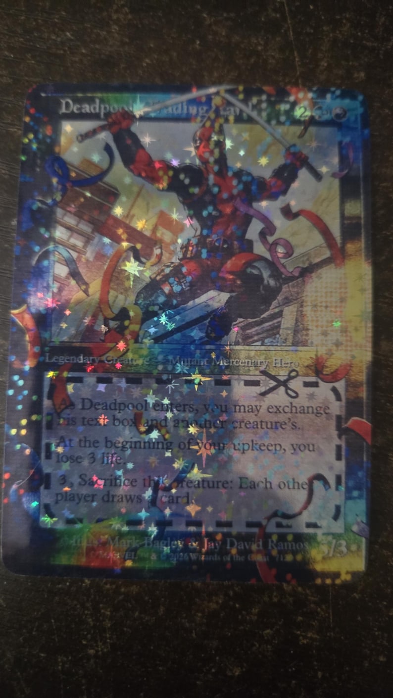 Deadpool the Trading Card "i Fixed It" Edition Cosmic Foil MTG Proxy - Etsy